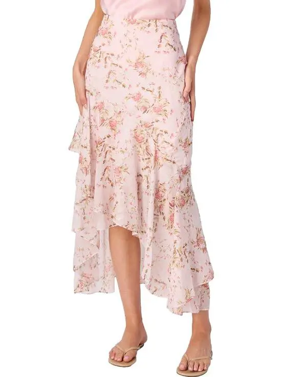 Cami Nyc Yazmeena Asymmetric Ruffle Chiffon Skirt - Painted Petals