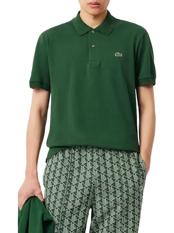Lacoste Essentials Classic Fit Cotton Blend Piqué Polo - Green