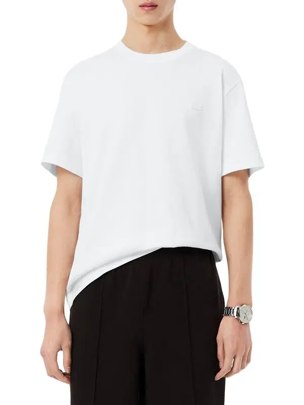Lacoste Tennis Court Cotton Graphic T-shirt - White