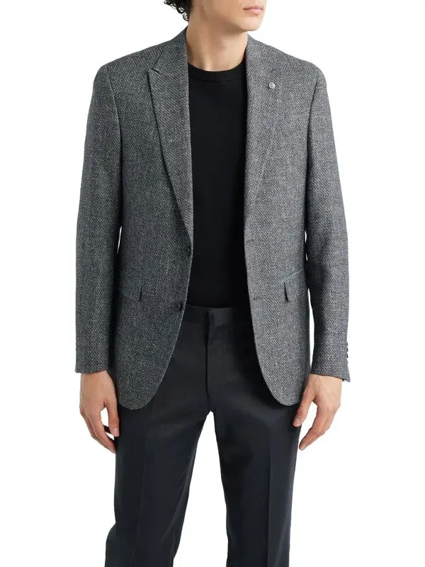 ALLSAINTS Rawdon Slim-fit Peak Lapel Sport Coat - Black White