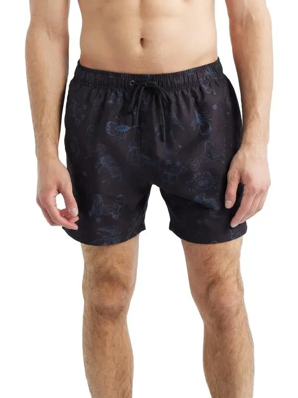 BOARDIES Animal Print Swim Trunks - Black