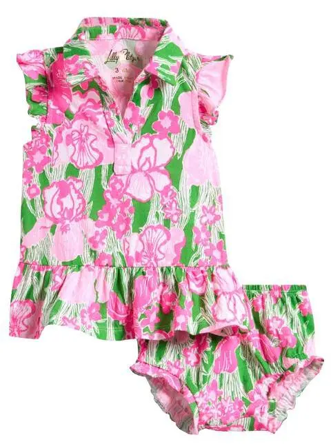 Lilly Pulitzer® Mini Riegan Floral Polo Dress With Bloomers - Putting Green Hannah