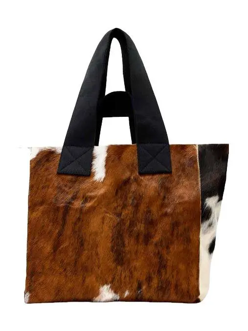 ALLSAINTS Izzy Calf Hair Tote - Cow Print