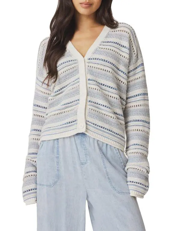 Splendid Addison Stripe Cardigan - Country Air Beige