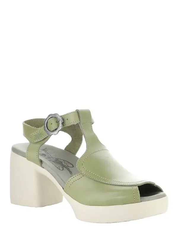 Fly London Platform Sandal With Ankle Strap - Smog