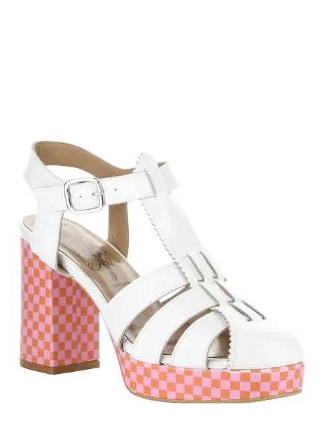 Fly London Evit Ankle Strap Platform Sandal - White