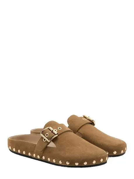 Mango Studded Leather Mule - Sand