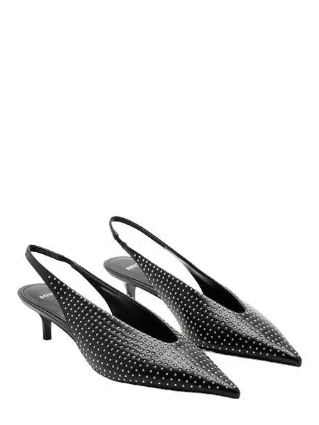 Mango Pointed-toe Slingback Pumps - Black