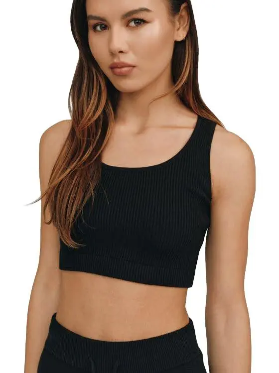 KATHRYN MCCARRON Bardot Cropped Tank - Black