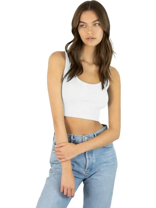 KATHRYN MCCARRON Bardot Cropped Tank - White
