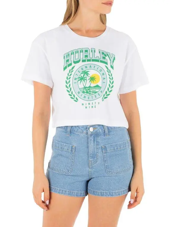 Hurley Graphic Boxy Crop T-shirt - White