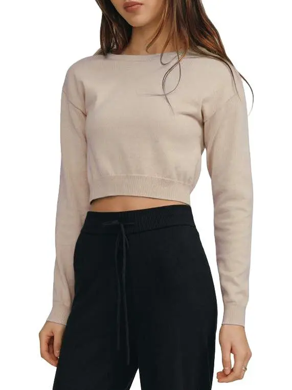 KATHRYN MCCARRON Astrid Long Sleeve Crop Sweater - Camel