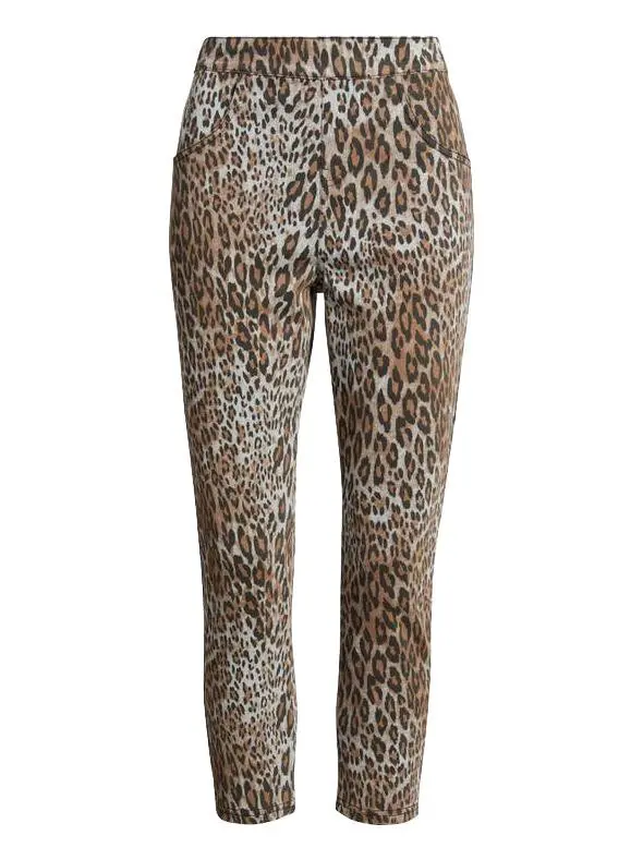 Hue Ultrasoft Leopard Cotton Blend Capri Leggings - Brown