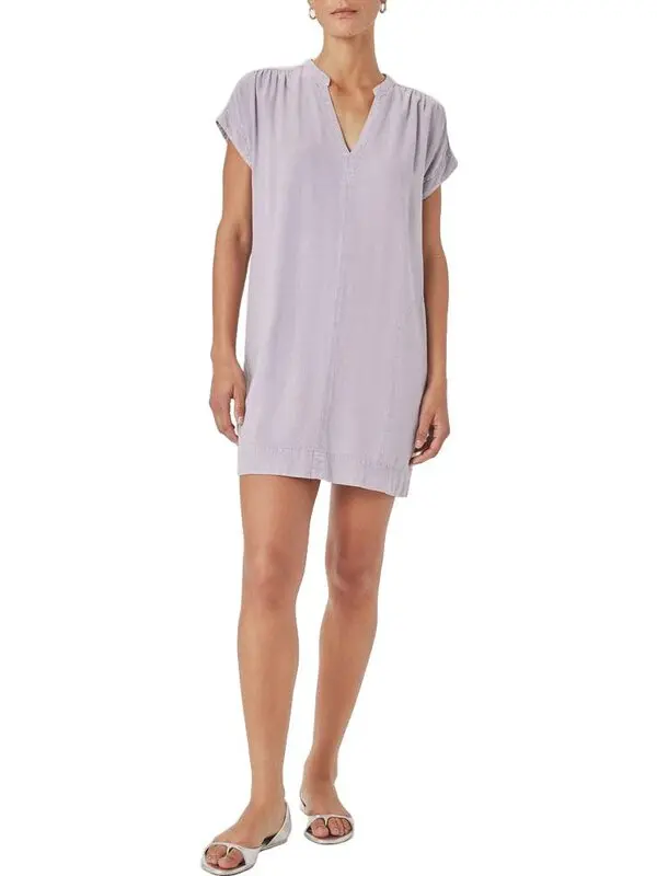 Splendid Short Sleeve Shift Dress - Lavender Purple