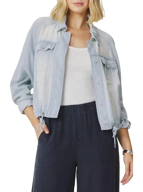 Splendid Lounge Denim Jacket - Bleached Indigo Blue