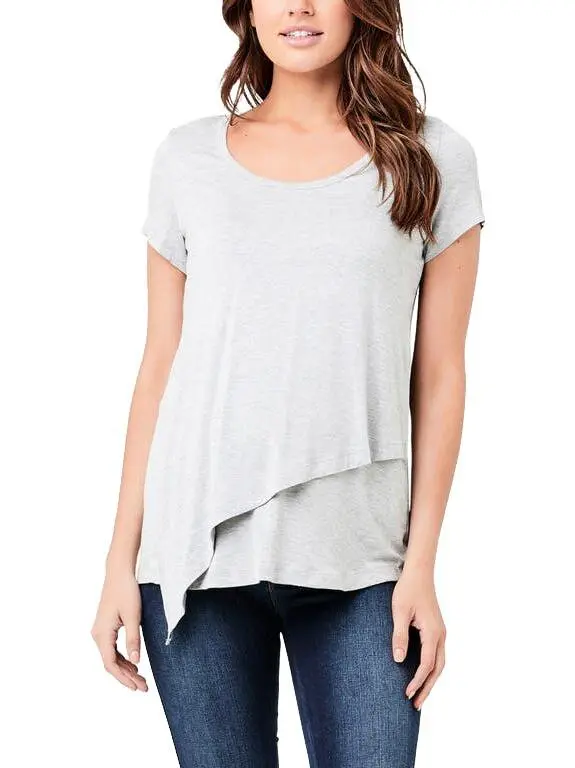 RIPE MATERNITY Lara Nursing Tee - Silver Marle