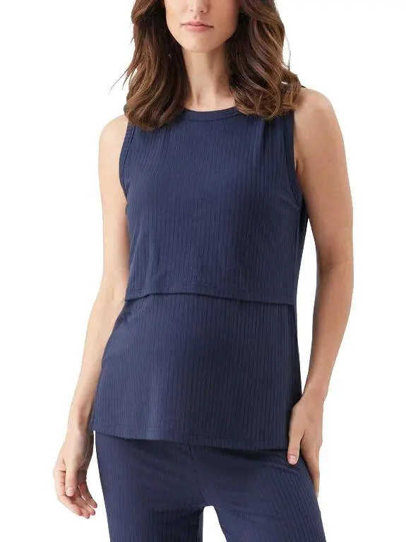 RIPE MATERNITY Rib Nursing Tank - Navy