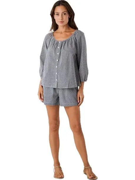 MAREA Ava Gingham Shorts - Navy Gingham
