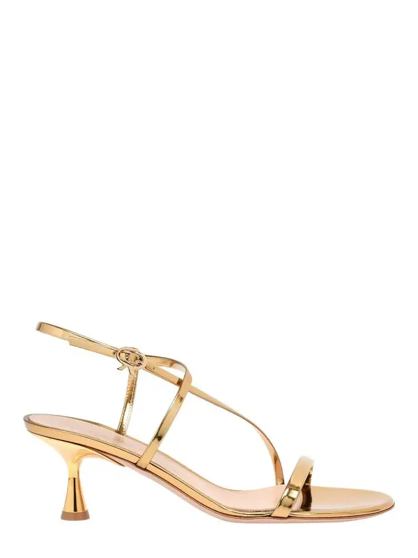 GIANVITO ROSSI Ascent 55 Sandal - Gold Calf Leather