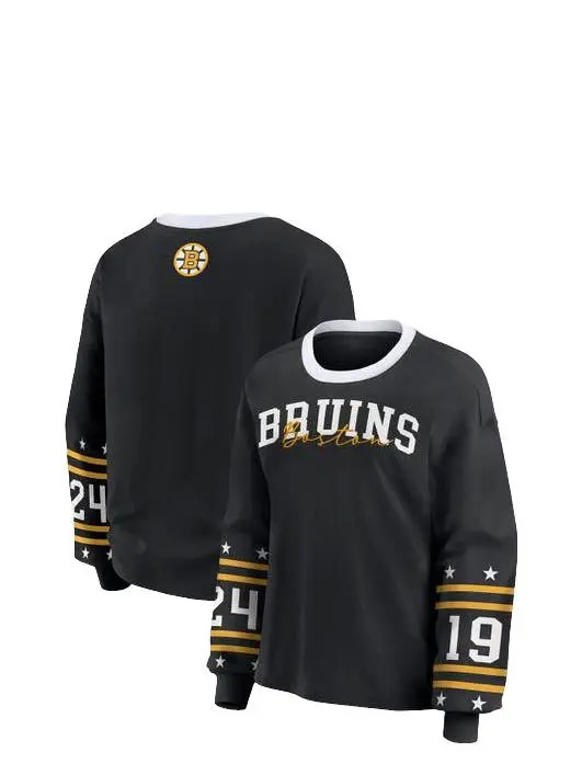 WEAR BY ERIN ANDREWS Boston Bruins Long-sleeve Sport T-shirt - Black