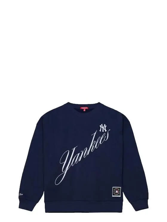 Mitchell & Ness New York Yankees Script Sweatshirt - Navy