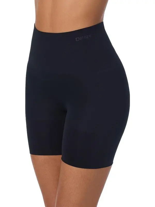 Dkny Seamless Litewear High Leg Shaper Shorts - Black