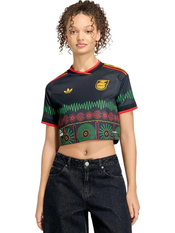 Adidas Jamaica 26 X Bob Marley Away Cropped Jersey - Black