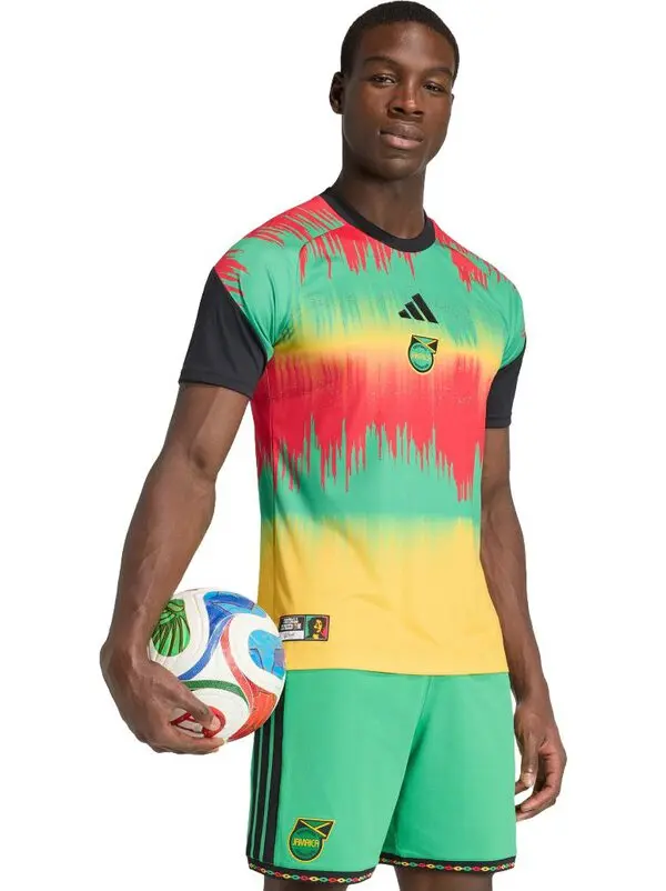 Adidas Jamaica 26 X Bob Marley Home Pre Match Jersey - Bold Gold / Vivid Green / Pure Ruby