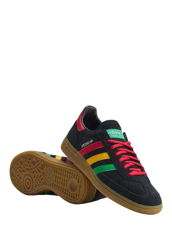 Adidas Jamaica Handball Spezial Sneakers - Core Black / Pure Ruby / Bold Gold