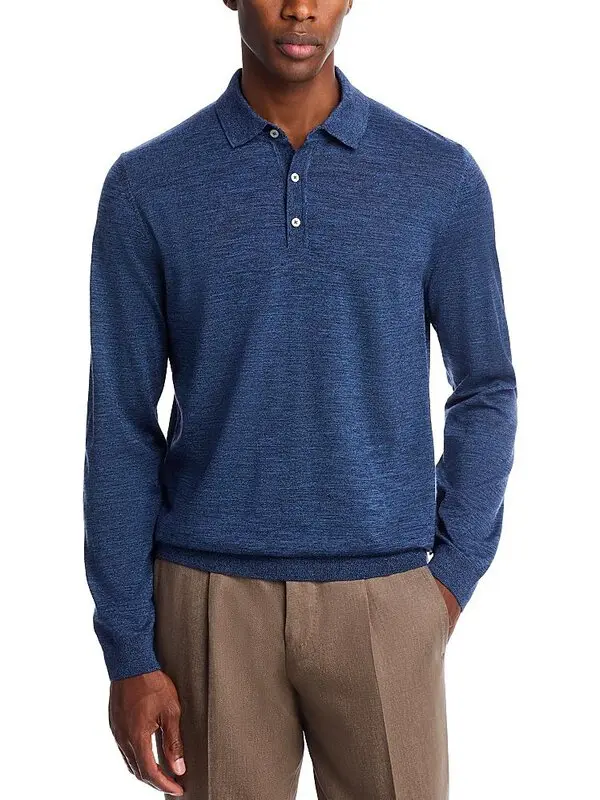 BOSS Lancione Long Sleeve Polo Shirt - Bright Blue