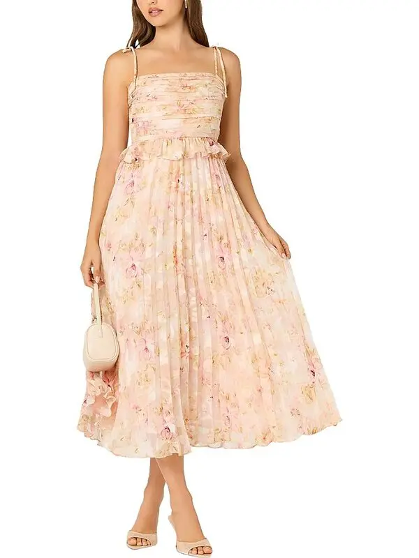 Astr The Label Emerys Pleated Dress - Pink Floral