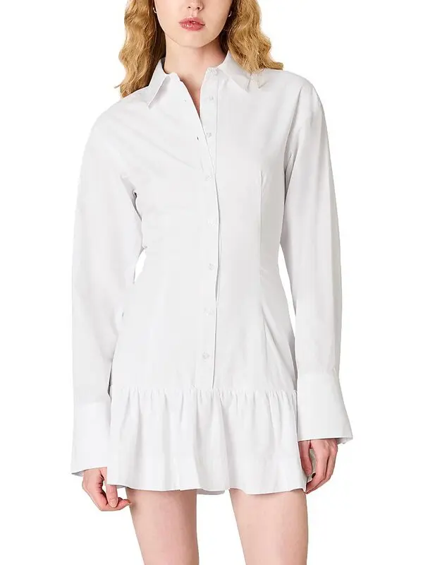 NIA Rayo Button-front Mini Dress - White
