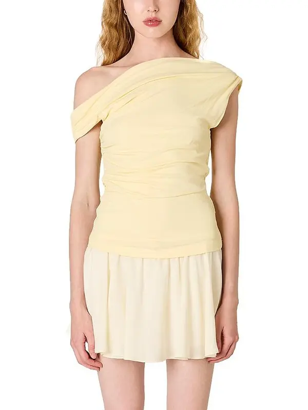 NIA Mariposa One Shoulder Top - Butter