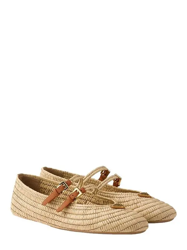 Prada Crochet Ballerinas - Neutral - Brown