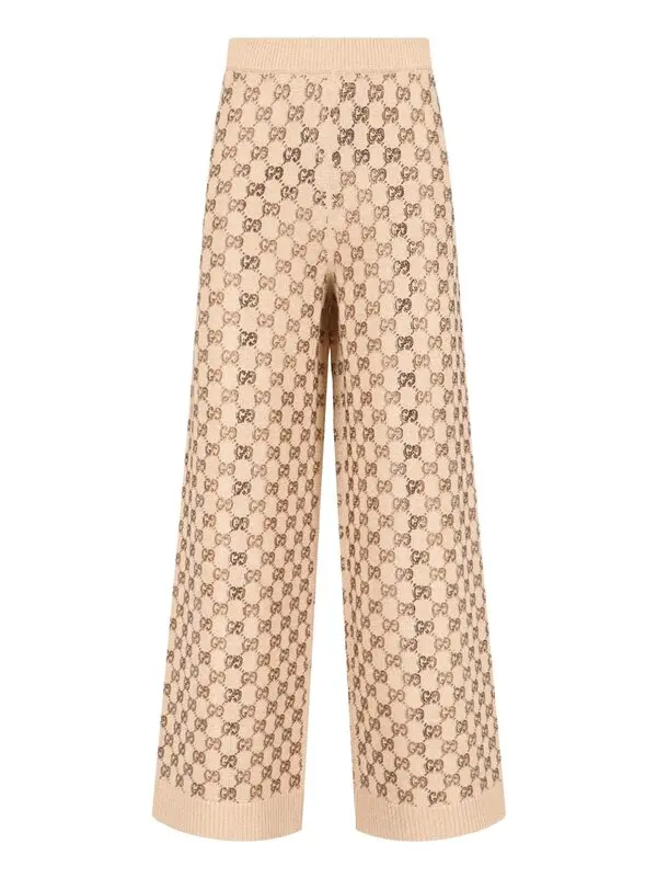 Gucci Wide Leg Knit Pants - Gold