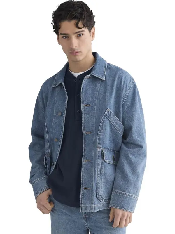 Everlane Relaxed Denim Barn Jacket - Robbins Indigo