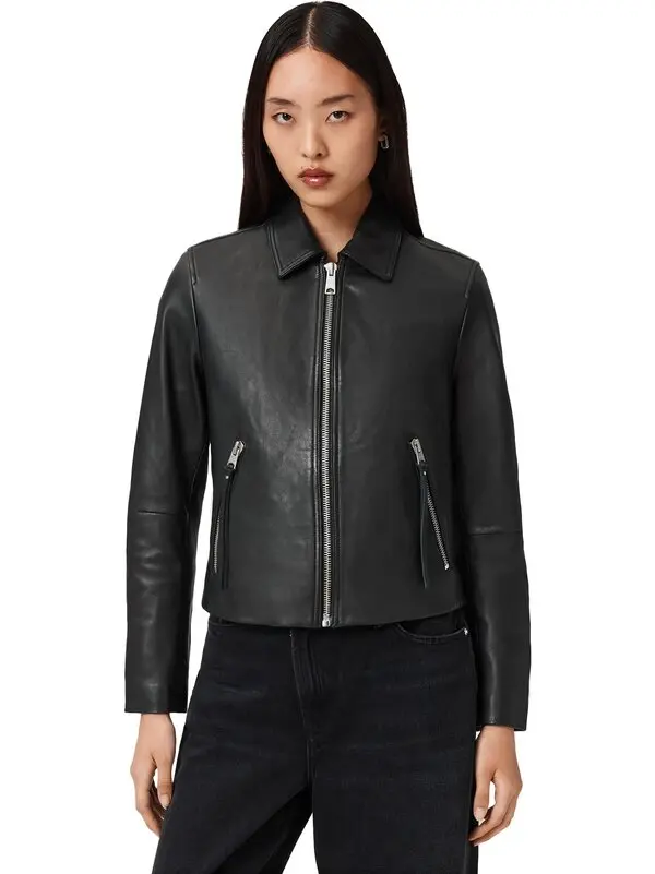 ALLSAINTS Danbury Leather Biker Jacket - Black