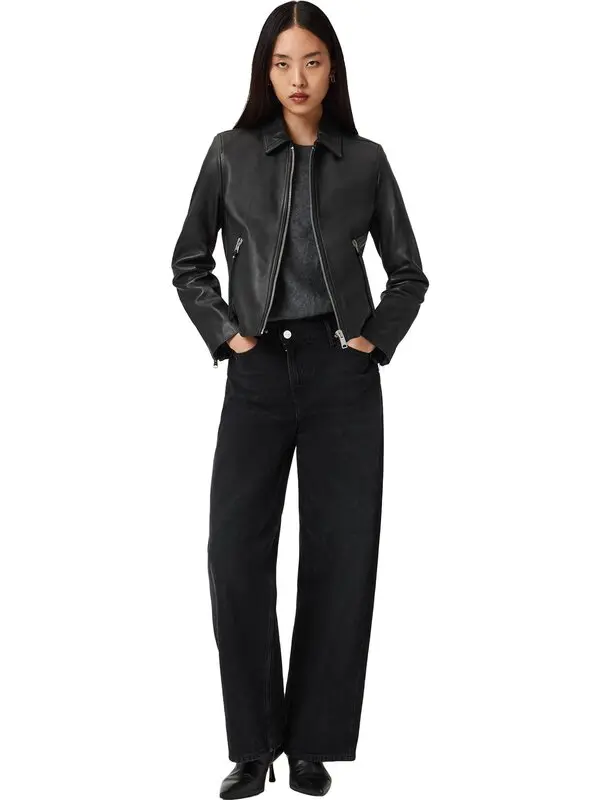 ALLSAINTS Danbury Leather Biker Jacket - Black