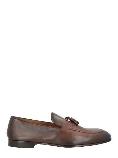 DOUCAL'S Leather Loafers With Tassels - Brown