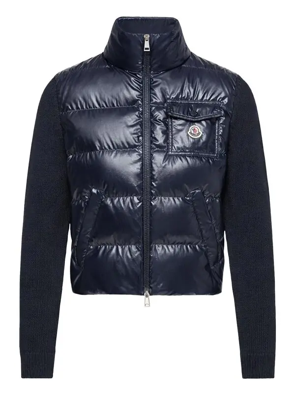Moncler Wool-blend Cardigan - Navy