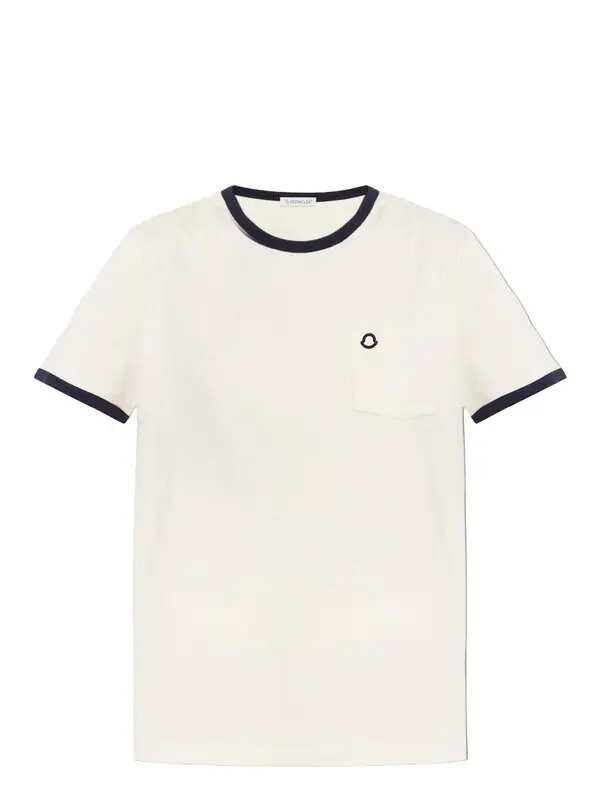 Moncler T-shirt Embroidered Logo Cotton - White