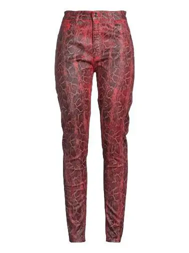 BLUGIRL Skinny Fit Snakeskin Print Pants - Red