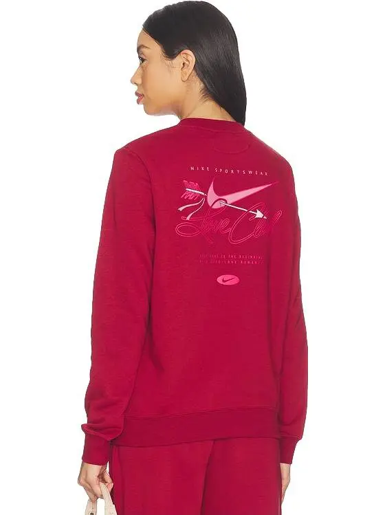 Nike Crew Neck Sweatshirt - Team Crimson & Rush Pink