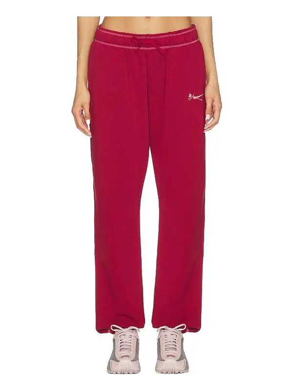 Nike Mid-rise Oversized Pant - Team Crimson & Rush Pink