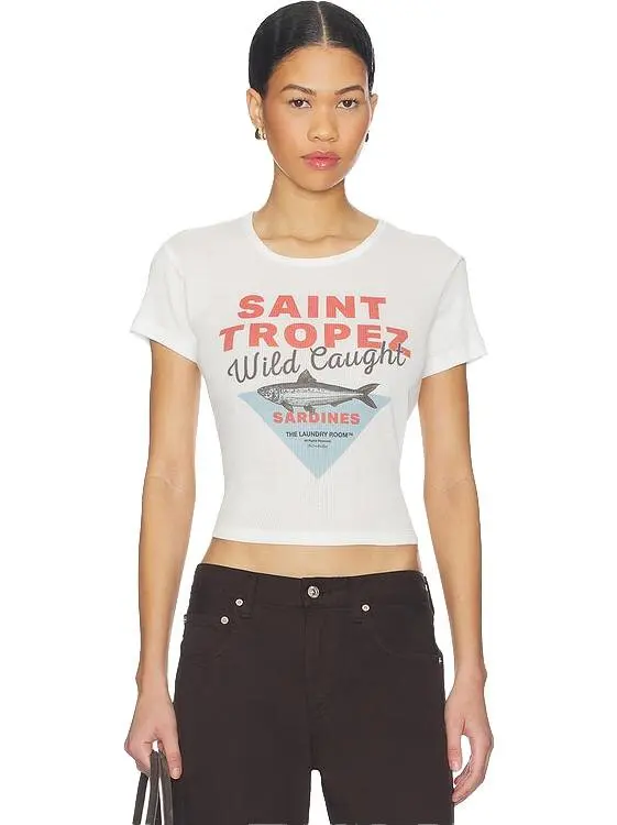 THE LAUNDRY ROOM Saint Tropez Sardines Baby Tee - White