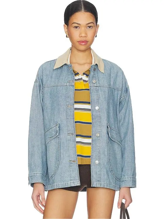 Free People X We The Free Lemon Denim Jacket - Berry Blues