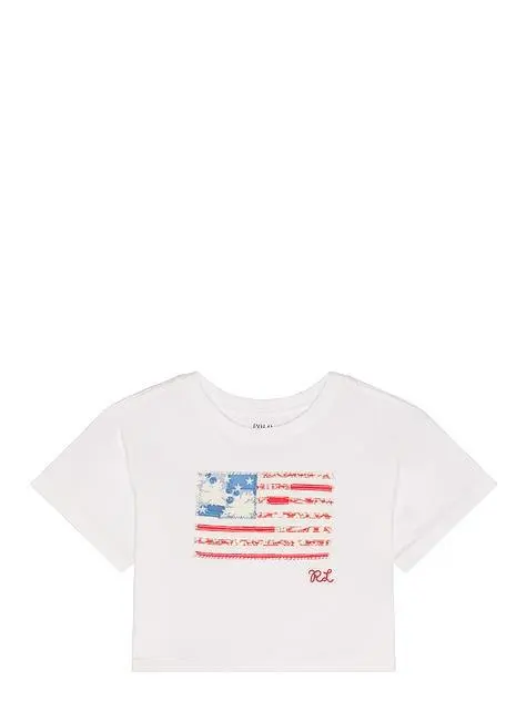 Polo Ralph Lauren Short Sleeve Jersey Knit Flag Boxy T-shirt - White