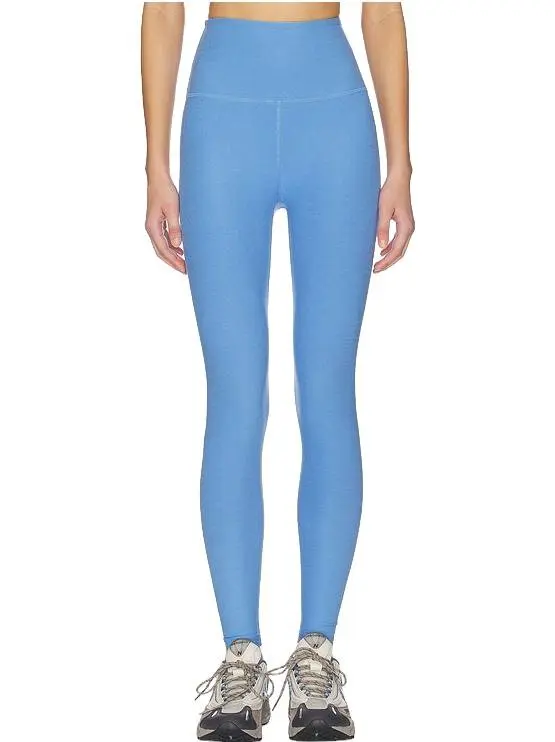 Beyond Yoga Spacedye Caught In The Midi High Waisted Legging In Baby Blue - Wild Flower Blue Heather