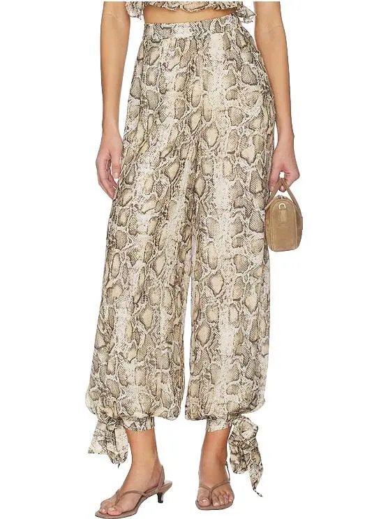 Bardot Alira Printed Balloon Pant - Snake Skin
