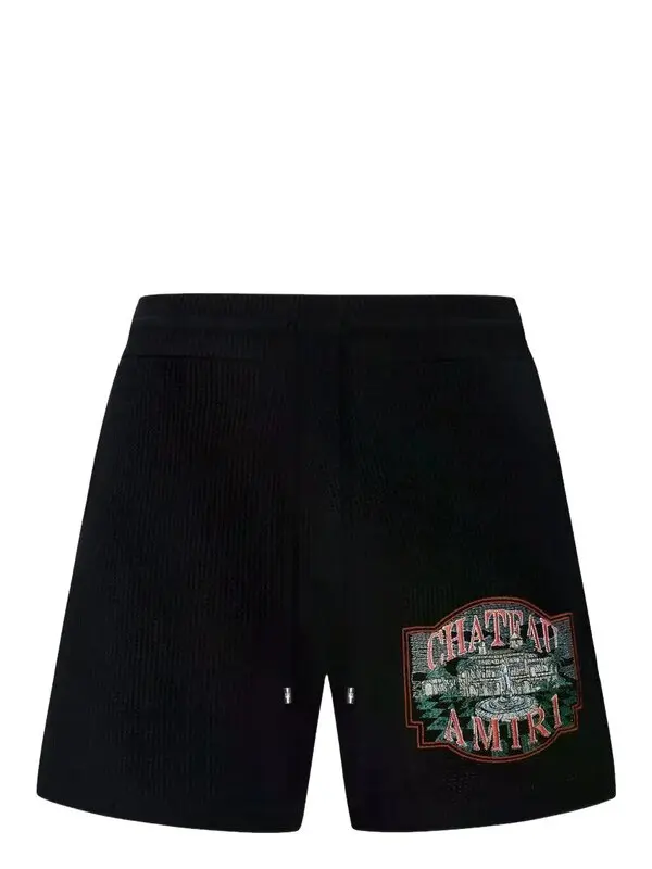 Amiri Logo Graphic Shorts - Black